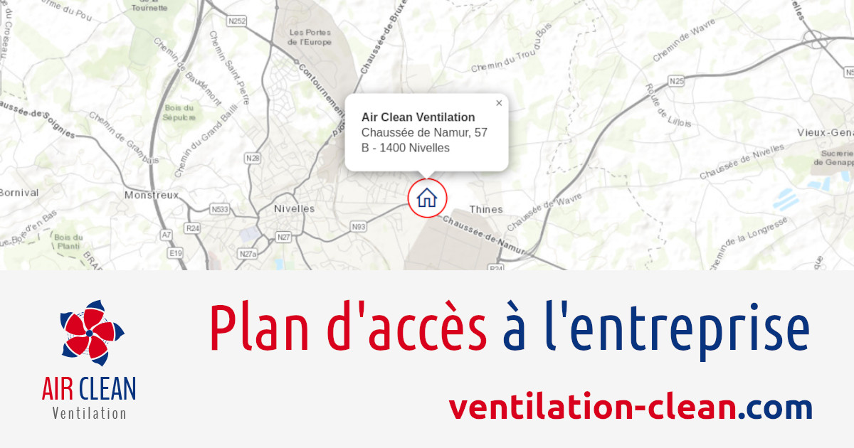 Plan d’accès à l’entreprise Air Clean Ventilation via Google Maps